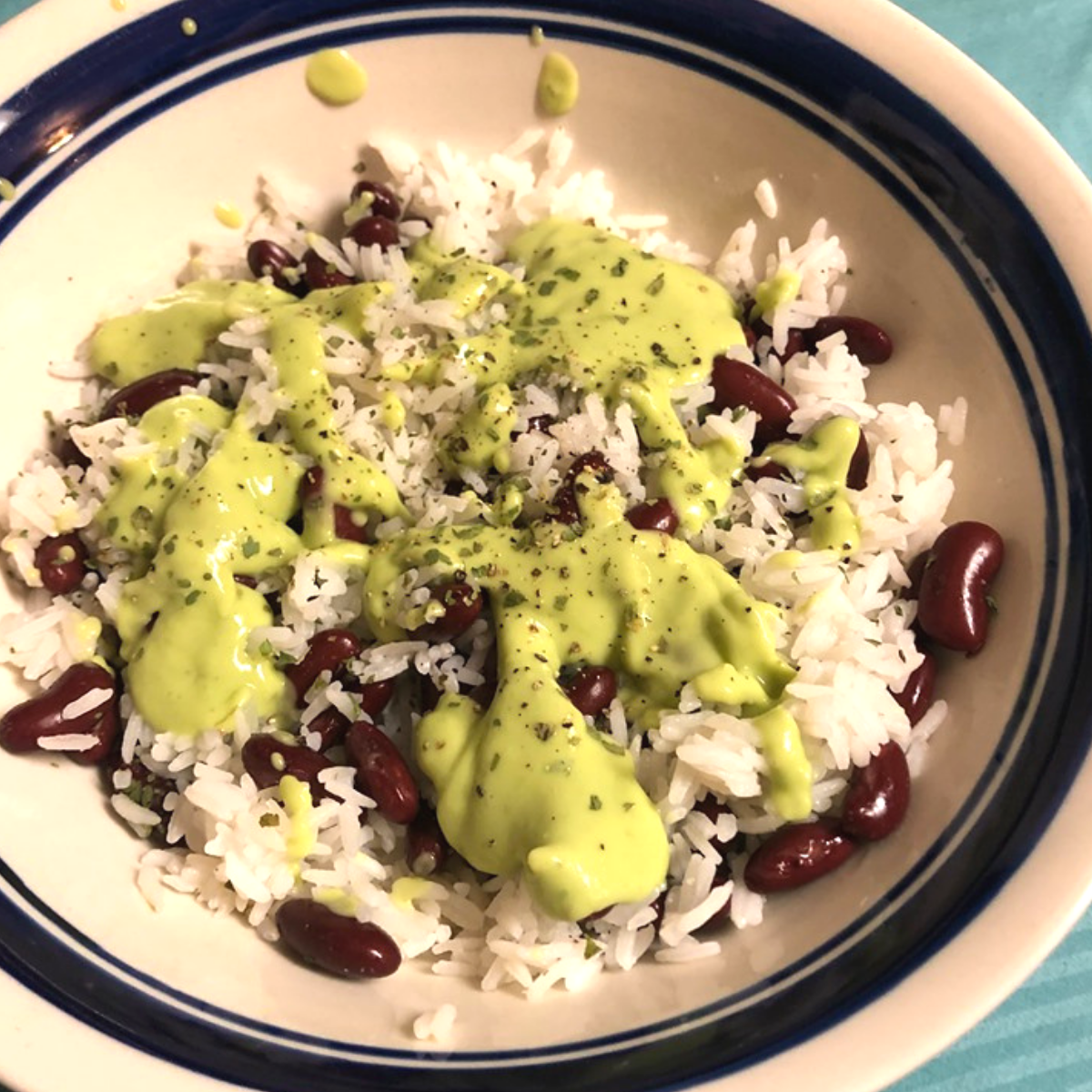 Clean Eating: Rice & Beans w/ Avocado Lime Sauce – fitveggielife